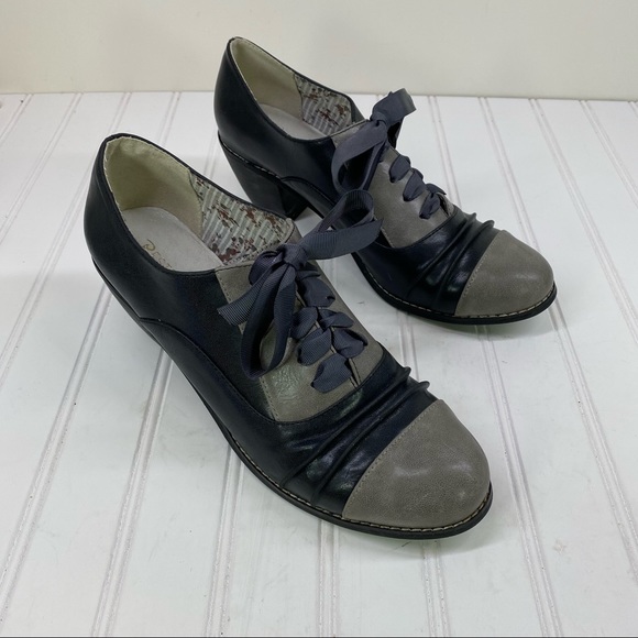 Restricted | Shoes | Restricted Black Gray Leather Lace Up Pumps | Poshmark